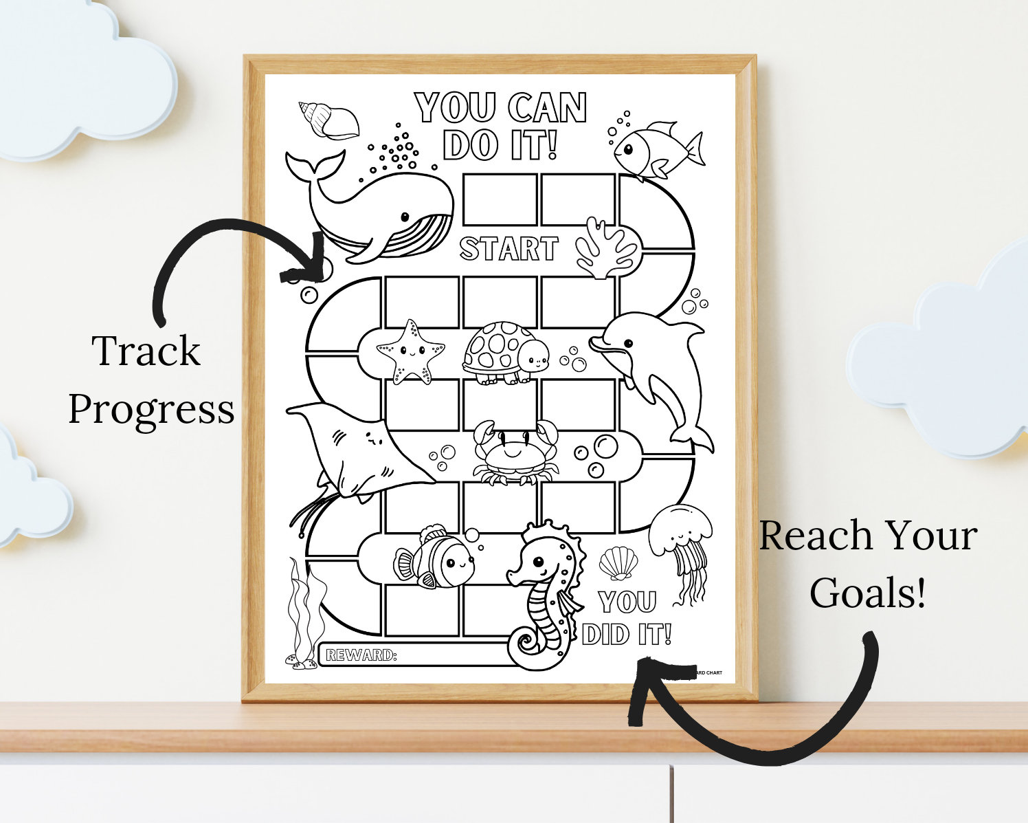 Printable Reward Chart Coloring Pages, Kids Reward Chart, Preschool ...