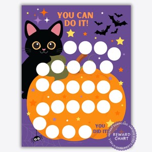 Printable Halloween Sticker Chart for Kids, Behavior Chart, Potty ...