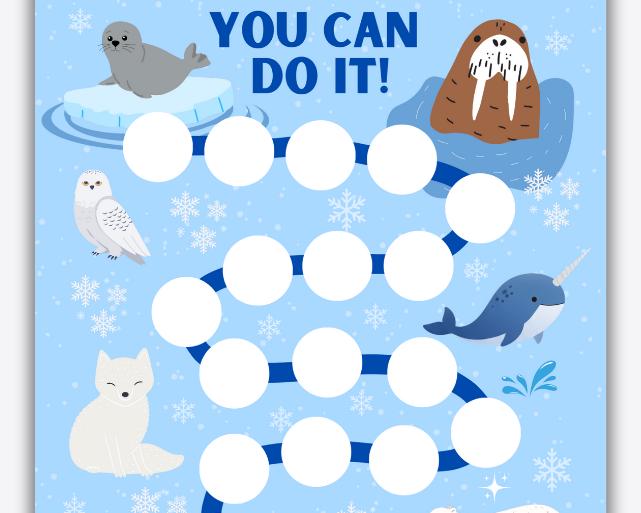 Arctic Animal Reward Chart, Winter Sticker Chart, Toddler Potty ...