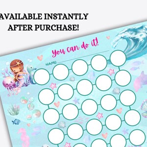 Mermaid Reward Chart, Girls Potty Training Chart, Kids Sticker Chart ...