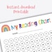 Kids Printable Reading Chart, Rainbow Reading Reward Chart, Kids Reward ...