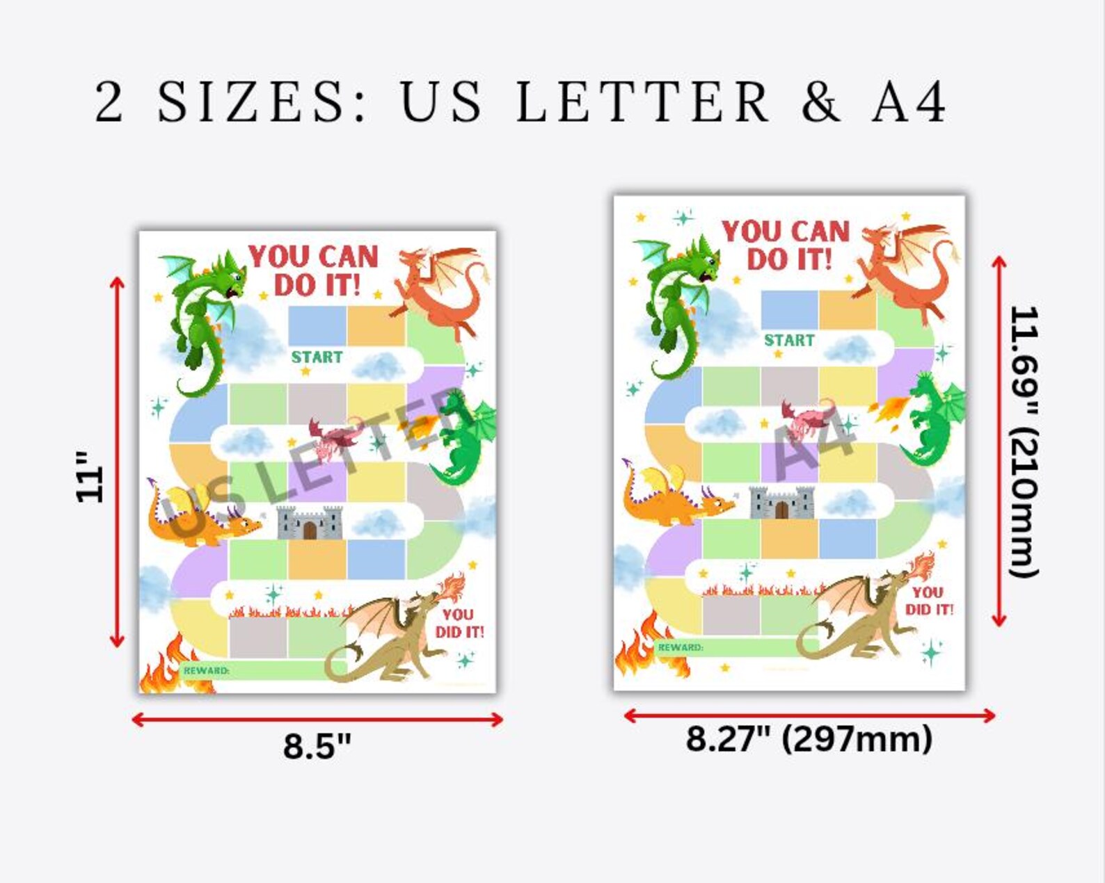 Dragon Reward Chart, Sticker Chart, Behavior Chart, Potty Training ...