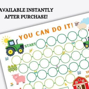 Reward Chart Printable, Tractor Reward Chart, Kids Behavior Chart ...
