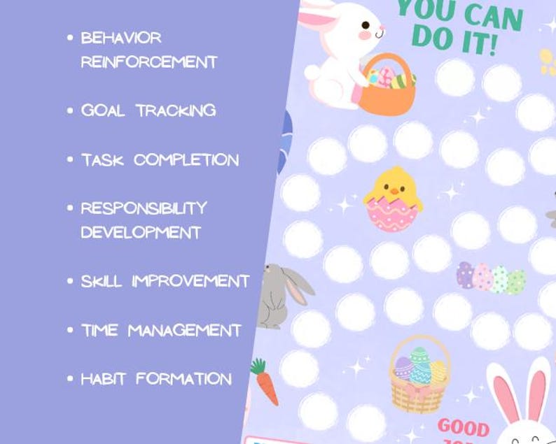 Easter Bunny Reward Chart, Printable Sticker Chart, Easter Egg Hunt ...