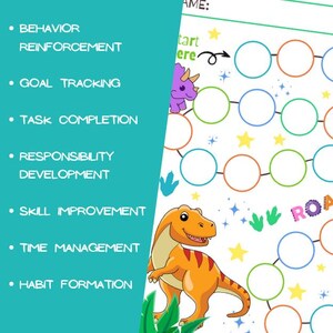 Dinosaur Potty Training Chart for Toddlers – Dino Sticker Reward Chart ...