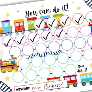 Train Reward Chart, Train Sticker Chart, Reward Chart Kids, Behavior ...