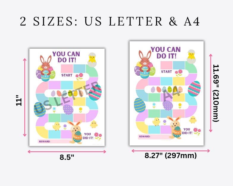 Printable Easter Bunny Reward Chart: Potty Training, Behavior (PDF) - Etsy