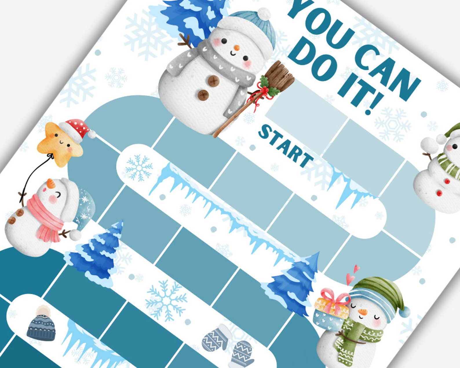 Snowman Reward Chart: Winter Potty Training, Good Behavior (PDF) - Etsy