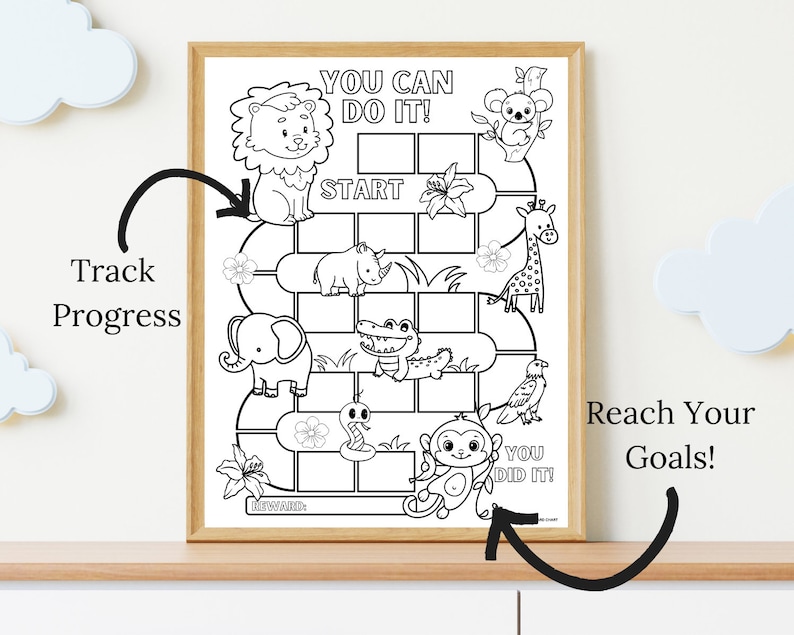 Printable Coloring Reward Chart Bundle: Kids' Habit Tracker (digital ...