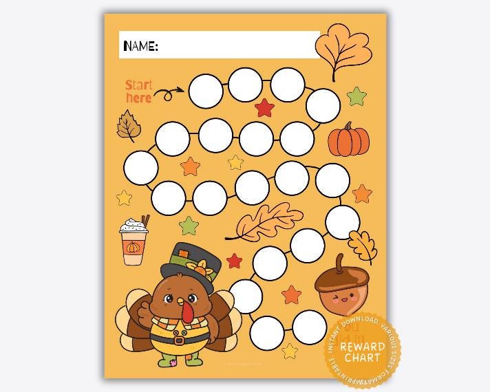 Fall Sticker Chart, Preschool Incentive Reward Chart, Autumn Behavior ...