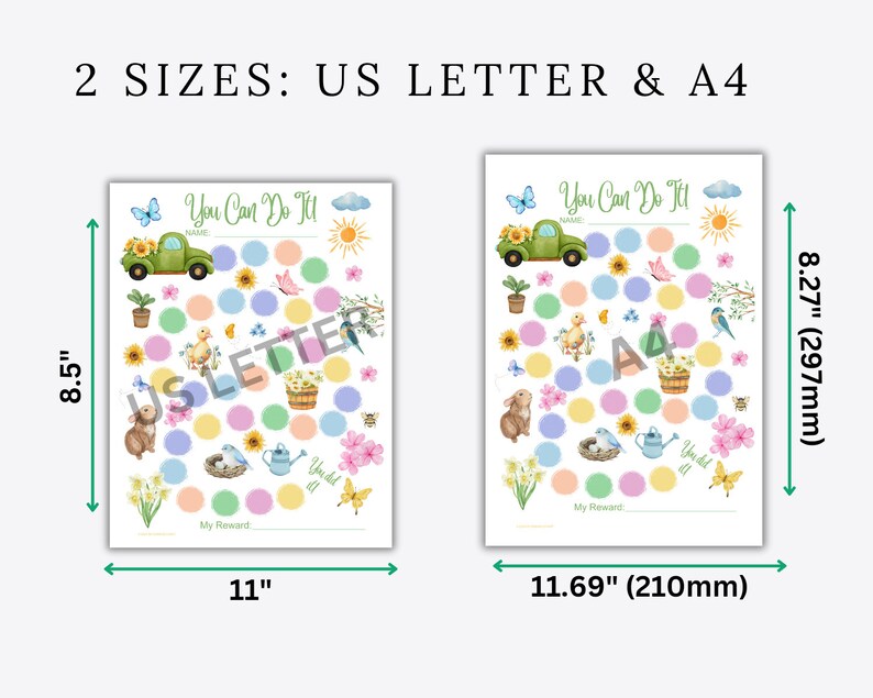 Spring Flower Reward Chart: Kids Printable Sticker Chart (PDF) - Etsy