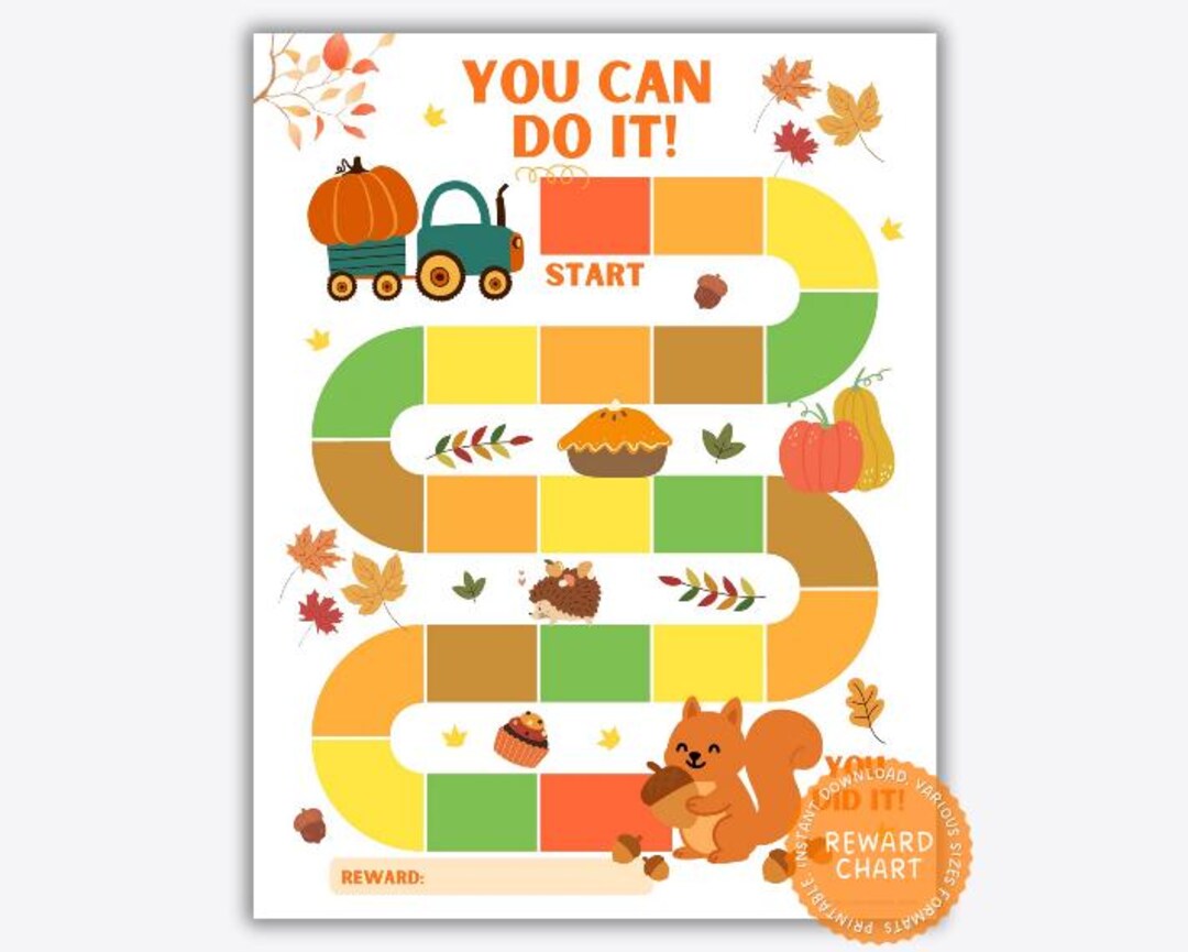 Fall Reward Chart Printable, Autumn Behavior Chart, Pumpkin Sticker ...