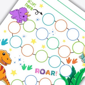 Dinosaur Potty Training Chart for Toddlers – Dino Sticker Reward Chart ...