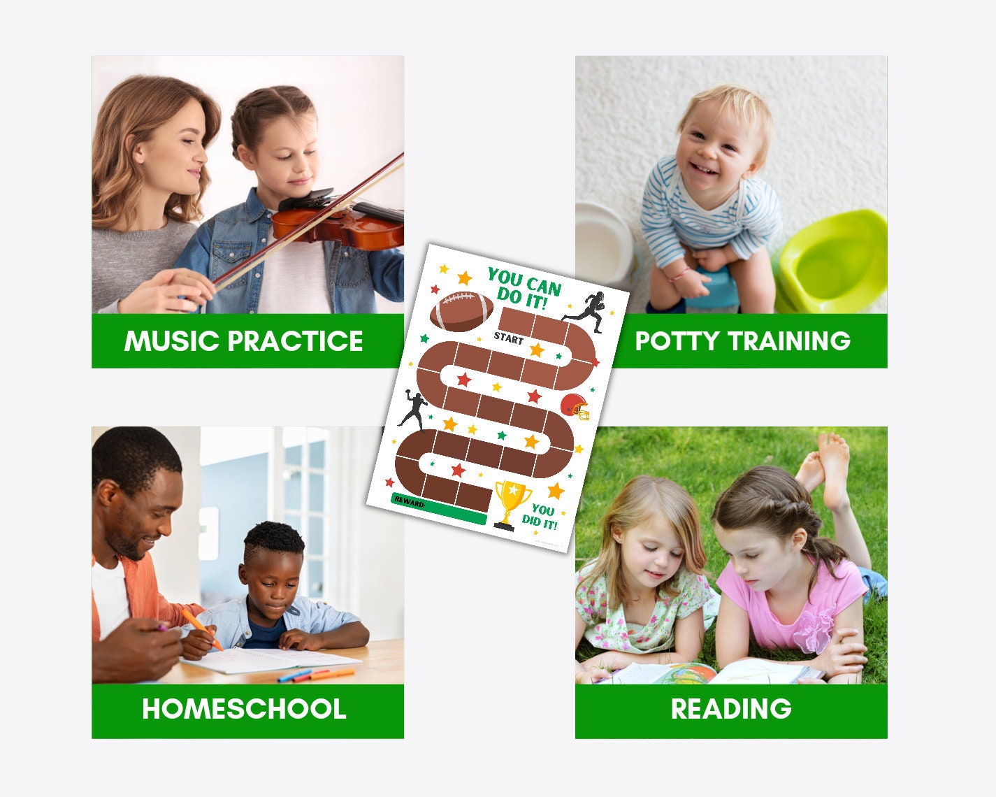 Football-themed Printable Reward Chart for Boys: Behavior, Potty ...