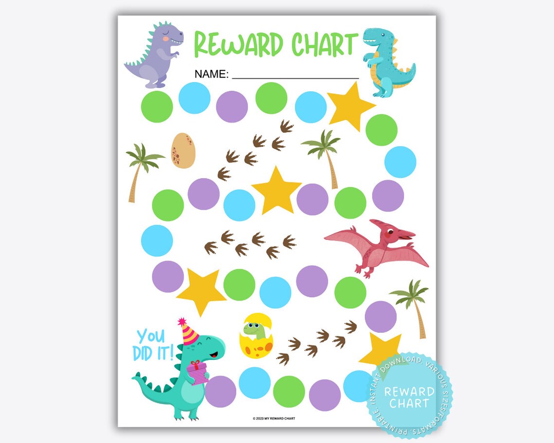 Dino Potty Training Chart Printable, Potty Training Chart Download ...