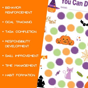 Halloween Reward Chart, Printable Kids Reward Chart, Fall Sticker Chart ...