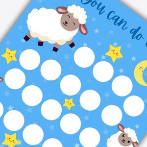 Toddler Bed Time Chart, Printable Sleep Tracker, Sticker Reward Chart ...