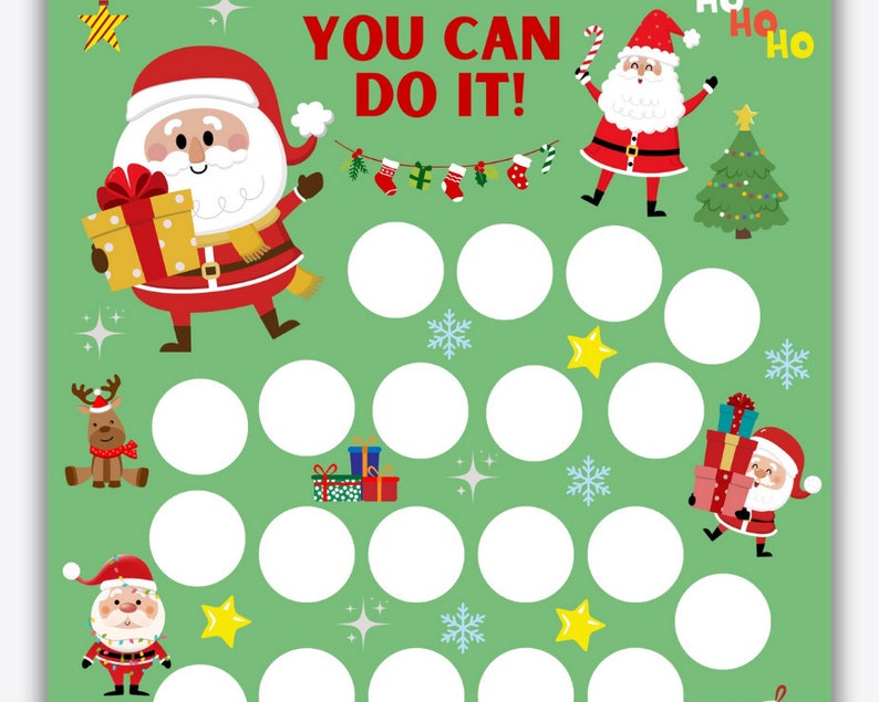 Christmas Santa Reward Chart: Potty Training & Habit Tracker (PDF) - Etsy