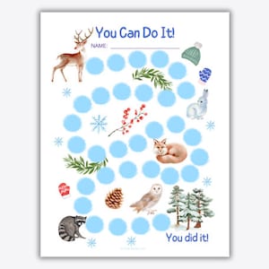 Cute Winter Season Reward Chart for Kids, Winter Woodland Animal Reward ...