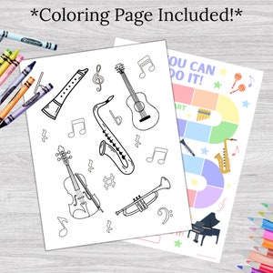 Printable Music Practice Chart, Rainbow Music Practice Chart, Kids ...
