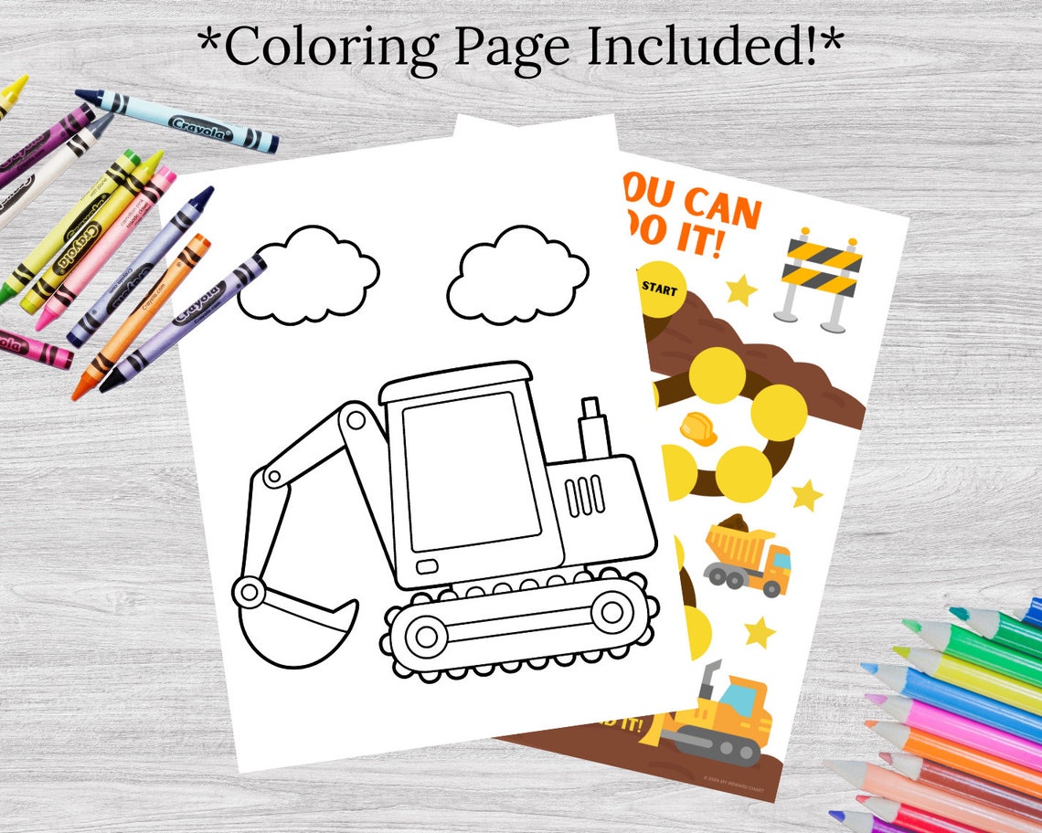 Digger Reward Chart: Potty Training Sticker Chart (digital Download) - Etsy