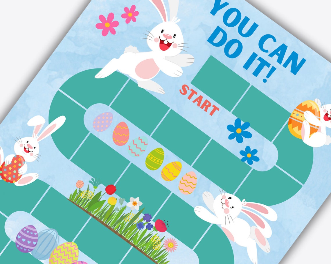 Easter Reward Chart, Easter Bunny Potty Training Chart, Bunny Reward ...