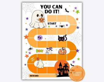 Halloween Reward Chart - Cute Sticker Chart - Toddler, Preschool Kids ...