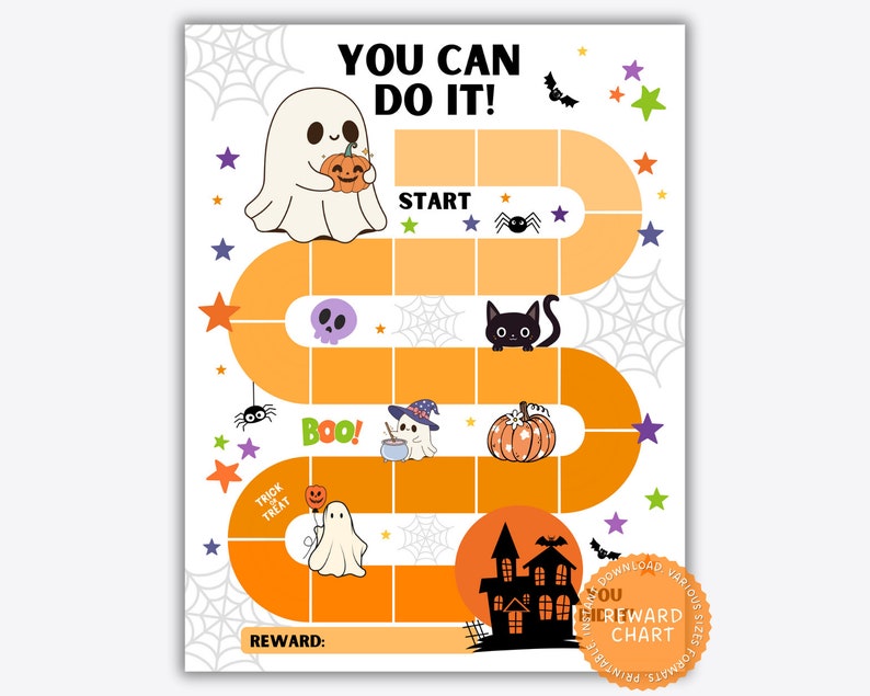 Halloween Reward Chart: Kids Behavior & Potty Training (printable PDF ...