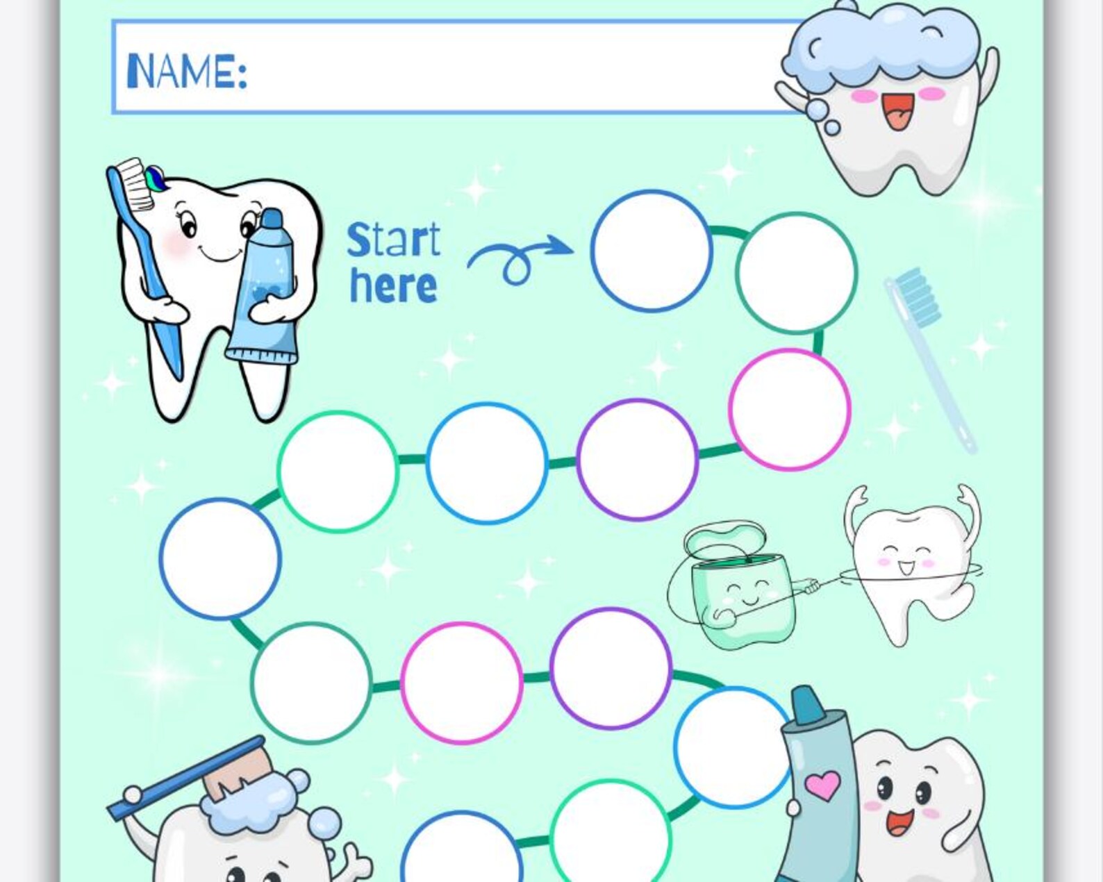 Reward Chart, Kids Brush Teeth Reward Sticker Chart, Behavior Tracker ...