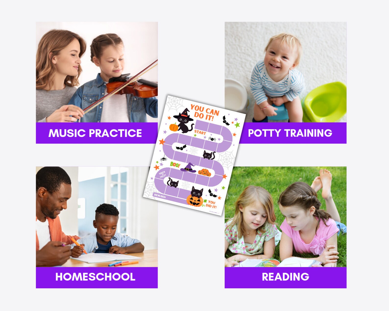 Halloween Reward Chart, Printable Kids Reward Chart, Cat Sticker Chart ...