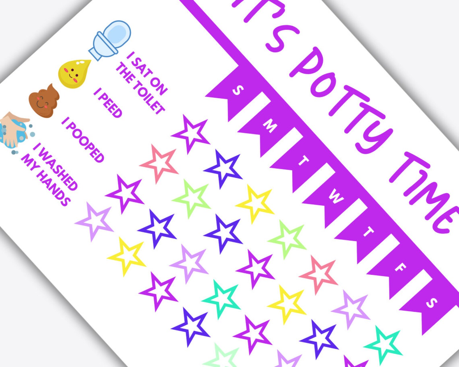 Potty Training Chart Download, Printable, Reward Chart, Toddler ...