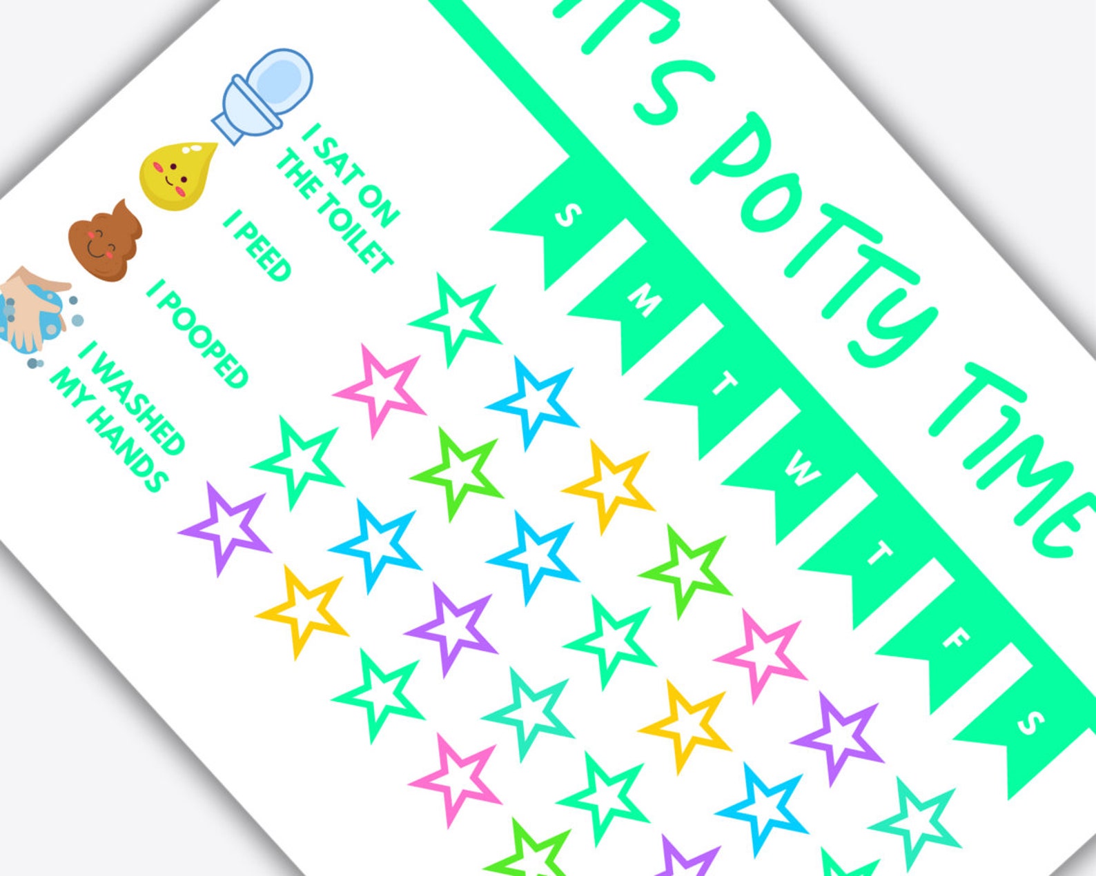 Potty Training Chart Download, Printable, Reward Chart, Toddler ...