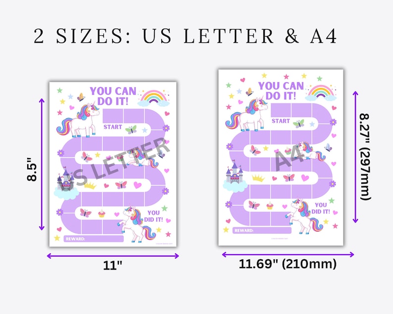 Printable Unicorn Reward Chart: Kids Chore & Potty Training (PDF ...