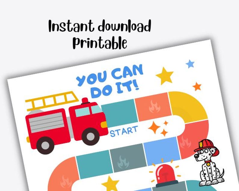 Fire Truck Reward Chart Printable, Kids Sticker Chart, Firefighter ...