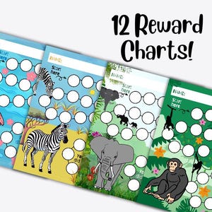 Printable Zoo Animal Reward Charts: Behavior, Potty Training (PDF) - Etsy
