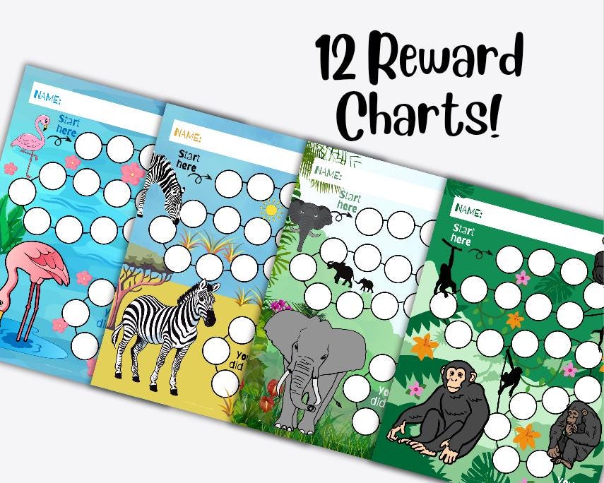 Printable Zoo Animal Reward Charts: Behavior, Potty Training (PDF) - Etsy
