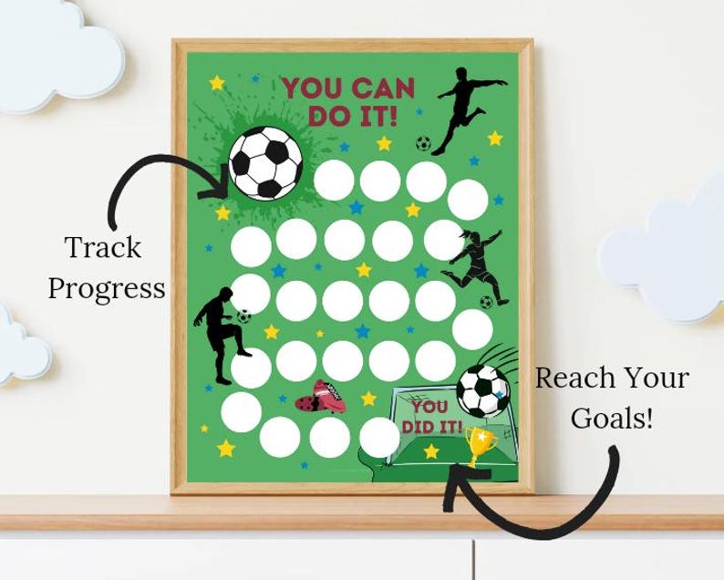 Soccer Reward Chart, Soccer Sticker Chart, Sports Reward Chart ...