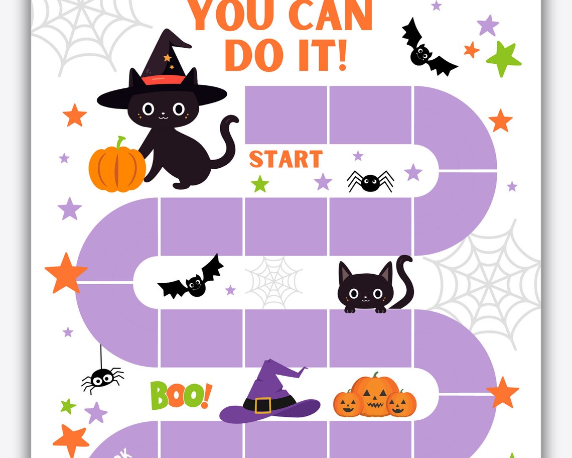 Halloween Reward Chart, Printable Kids Reward Chart, Cat Sticker Chart ...