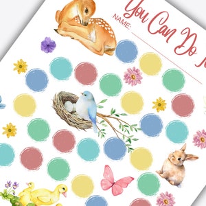 Reward Chart Printable, Kids Reward Chart, Spring Baby Animal Reward ...