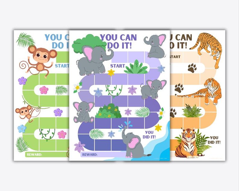 Printable Zoo Animal Reward Chart, Bundle, Jungle Reward Chart, Zoo ...