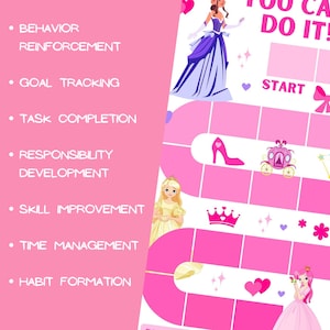 Girls Princess Reward Chart Printable, Kids Reward Chart, Behaviour ...