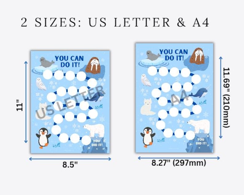 Arctic Animal Reward Chart, Winter Sticker Chart, Toddler Potty ...