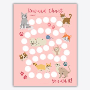 Cat Reward Chart: Printable Behavior & Potty Training (PDF) - Etsy