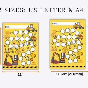 Construction Truck Reward Chart: Potty Training, Chores (PDF) - Etsy