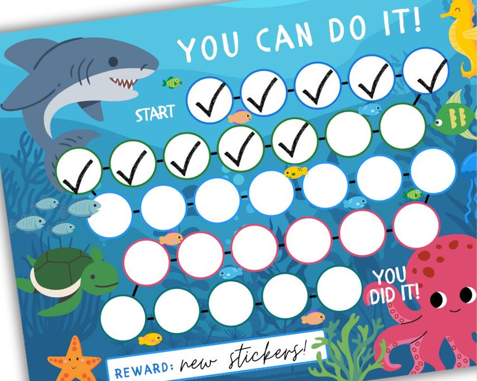 Ocean Animal Reward Chart: Potty Training & Behavior (PDF) - Etsy