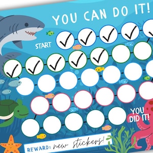 Ocean Animal Reward Chart: Potty Training & Behavior (PDF) - Etsy