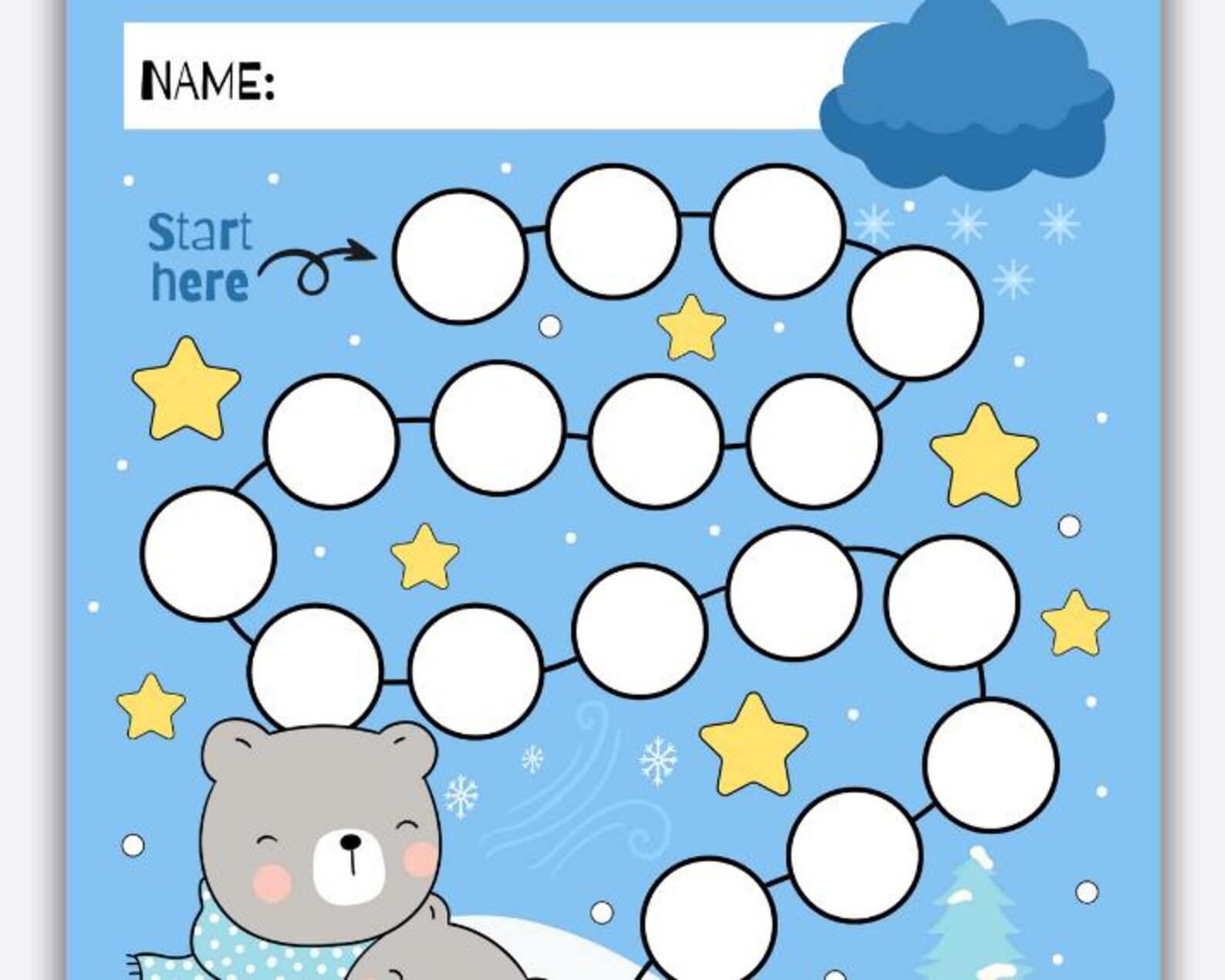 Winter Children's Reward Chart: Goal Tracker, Sticker Chart (PDF, PNG ...