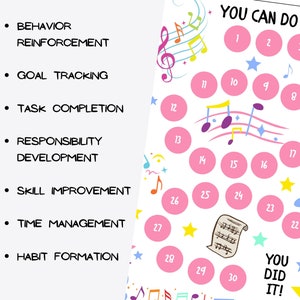 Printable Music Practice Reward Chart for Kids (PDF) - Etsy