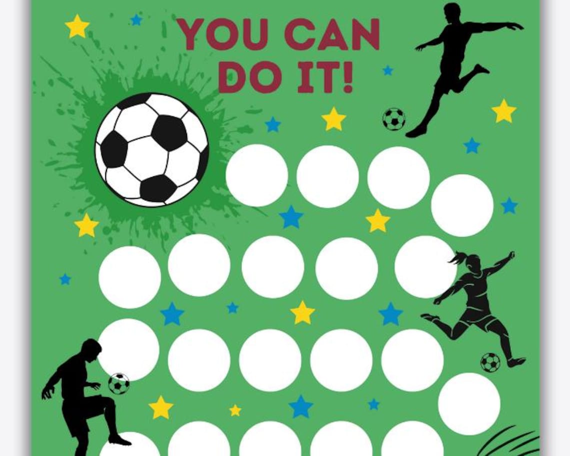 Soccer Reward Chart, Soccer Sticker Chart, Sports Reward Chart ...