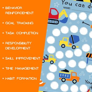 Printable Reward Chart, Truck Reward Chart, Potty Training Chart for ...
